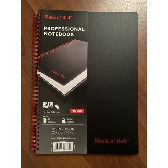 Black n' Red | Office | Optik Paper Black N Red Professional Hardcover ...